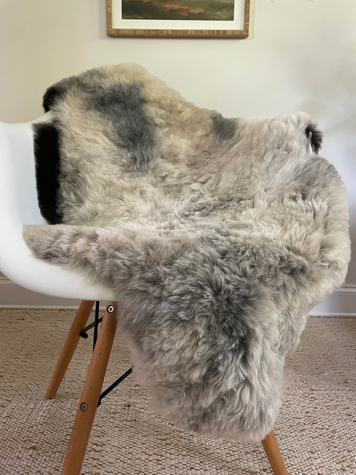 Rare Mixed Grey Shorn Sheepskin– East Perry